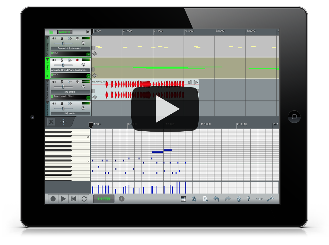 n-Track for iOS supports MIDI & interapp audio